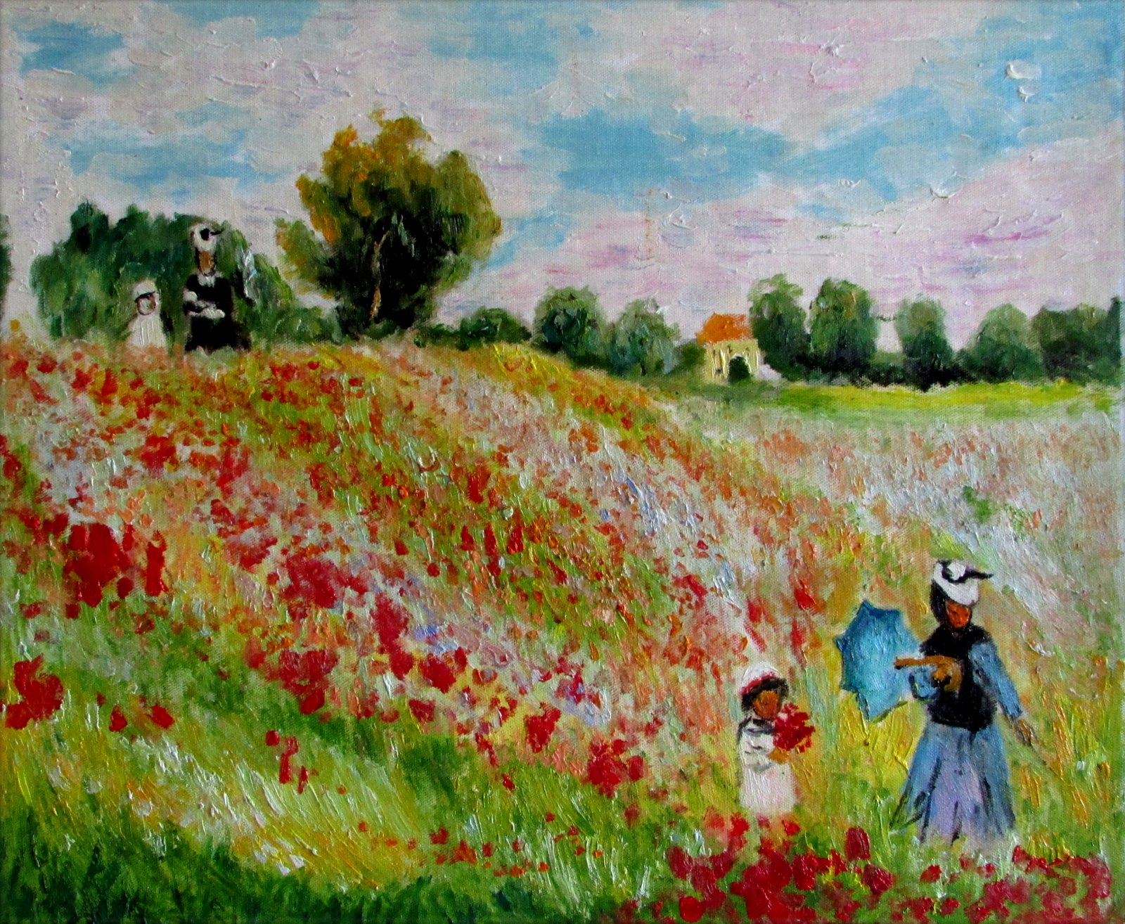 Framed Hand Painted Oil Painting, Monet Les Coquelicots a Argenteuil ...
